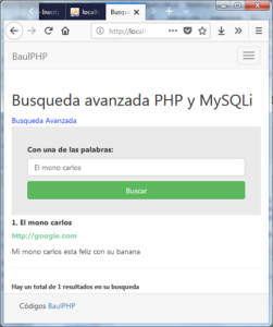 Búsqueda avanzada usando PHP y MySQLi » BaulPHP