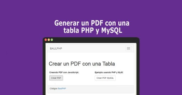 Generar un PDF con una tabla PHP y MySQL » BaulPHP