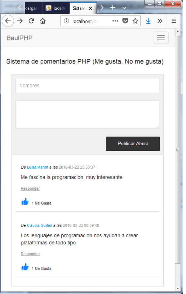 Sistema de comentarios php me gusta y no me gusta » BaulPHP