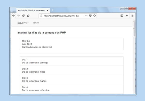Imprimir los días de la semana con PHP » BaulPHP