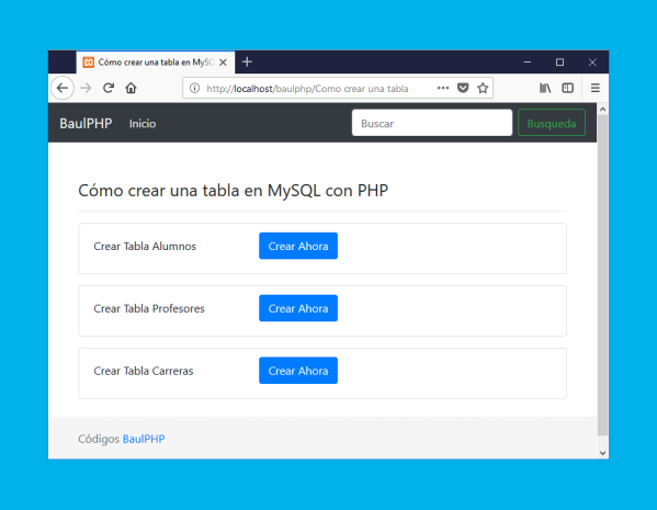 Descargar 3 formas de crear tablas MySQL PHP » BaulPHP