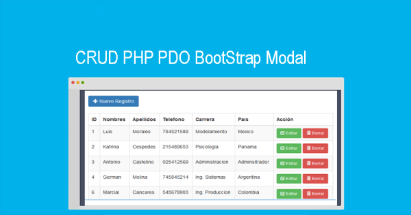 CRUD PHP PDO BootStrap Modal: Ejemplo Completo » BaulPHP
