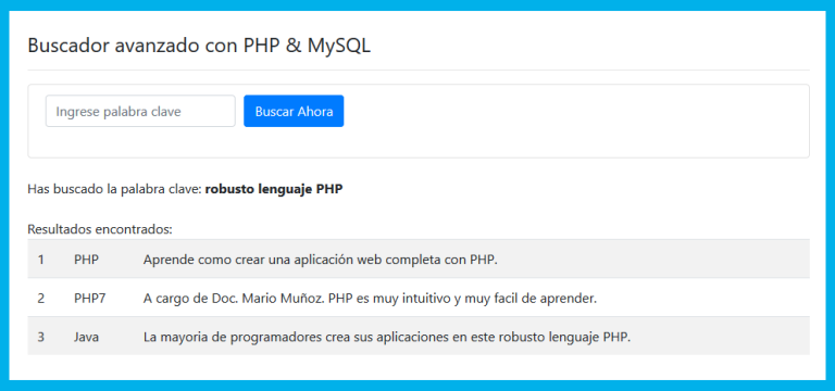 Buscador avanzado con PHP y MySQL: Múltiples palabras » BaulPHP