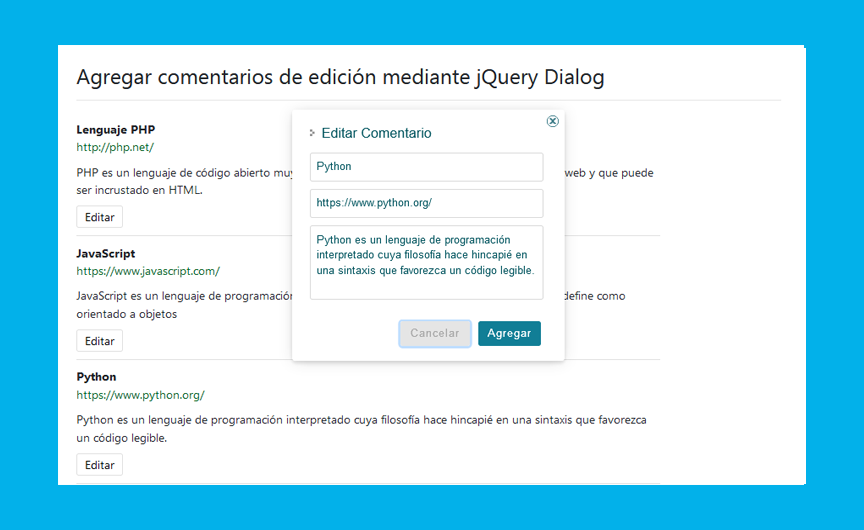 Agregar comentarios de edición mediante jQuery » BaulPHP