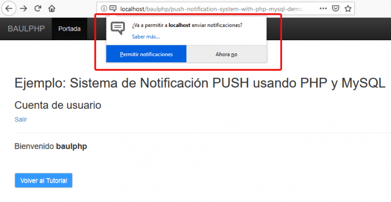 Sistema de notificación push PHP y MySQL: Ejemplo Completo » BaulPHP