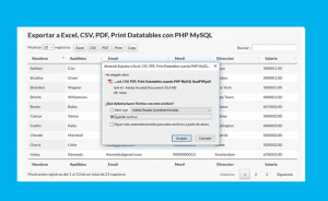 Exportar Datatables a Excel, CSV, PDF, Imprimir con PHP » BaulPHP