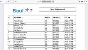 Generate PDF file from PHP MySQL: Ejemplo completo » BaulPHP
