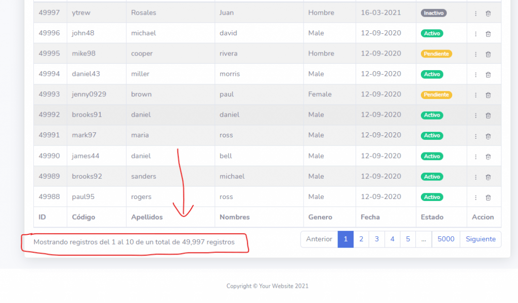 Datatables PDO usando Dropdown ServerSide, Responsiva » BaulPHP