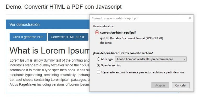Convertir HTML a PDF usando JavaScript [Ejemplo completo] » BaulPHP