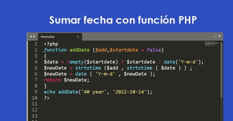 Sumar fecha con función PHP » BaulPHP