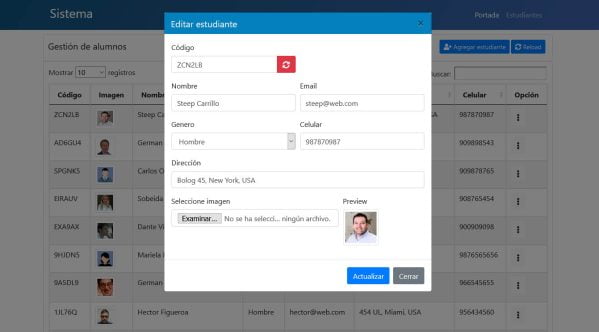 Crud PDO Datatables PDO, ServerSide, Responsiva y SweetAlert2 » BaulPHP